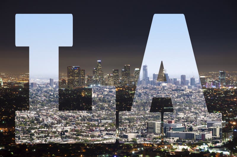 Los Angeles - Day and Night of LA Stock Photo - Image of pretty ...