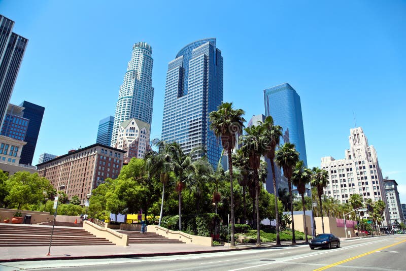 Los Angeles de stad in stock foto. Image of wolkenkrabbers - 34511666