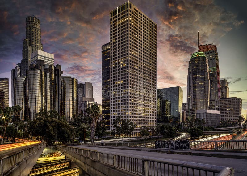 Downtown Los Angeles, California Editorial Stock Photo - Image of light ...