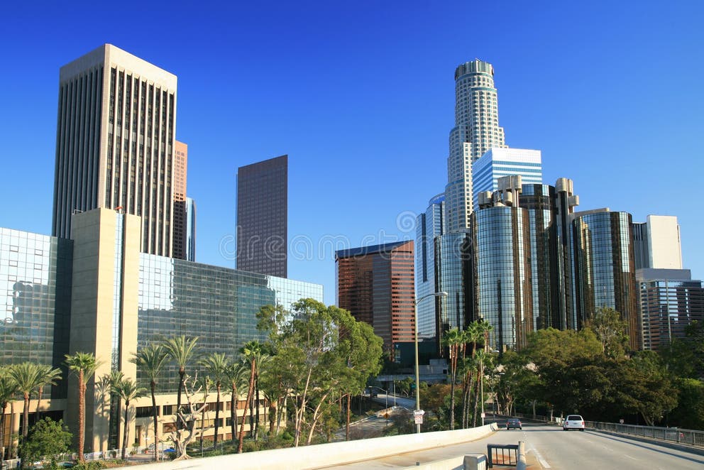 Los Angeles Financial District Stock Image - Image of angeles ...