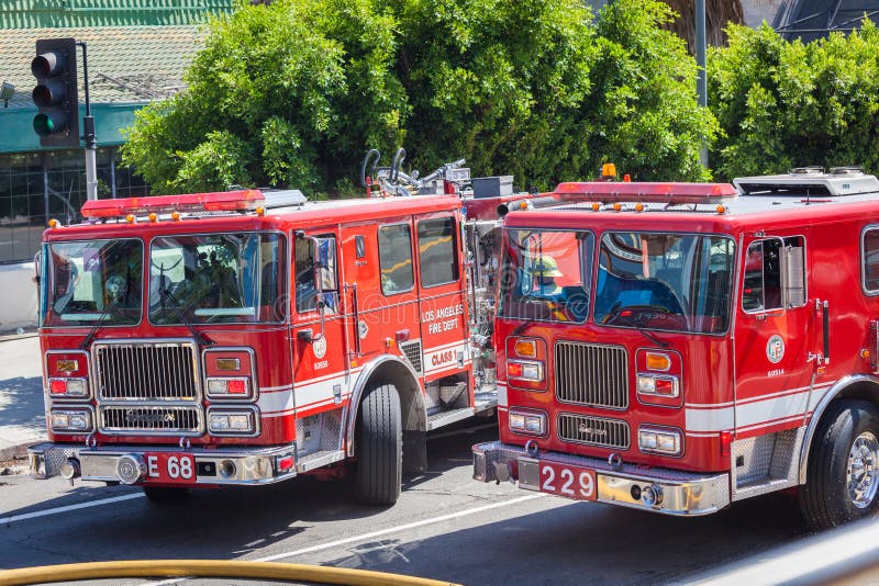 Los Angeles Firemen at Work Editorial Stock Photo - Image of exterior ...