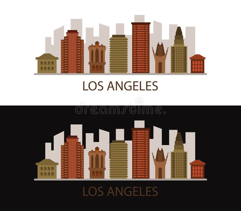 Los Angeles Icon Illustrated in Vector on White Background Stock ...