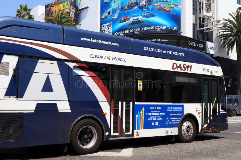 Los Angeles LADOT Transit DASH Bus Editorial Photo - Image of angeles ...