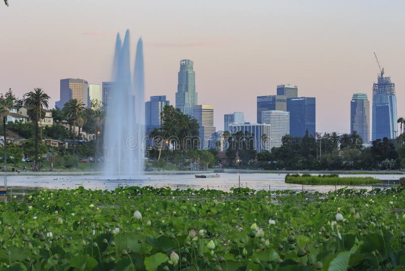 Los Angeles by the lake editorial image. Image of famous - 74211455