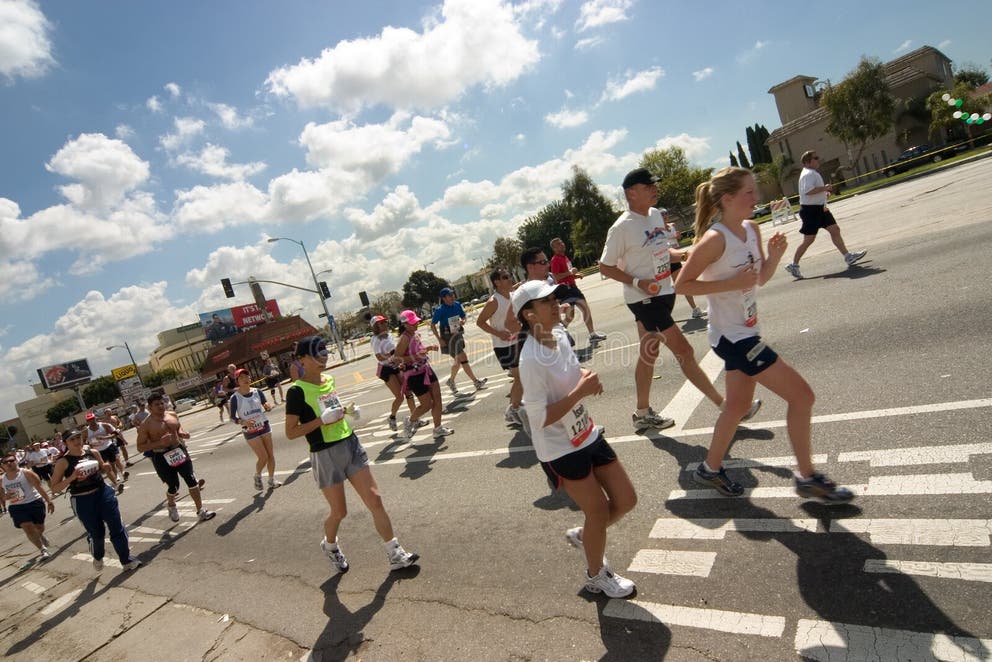 Los Angeles Marathon 1 editorial stock image. Image of country - 4271289
