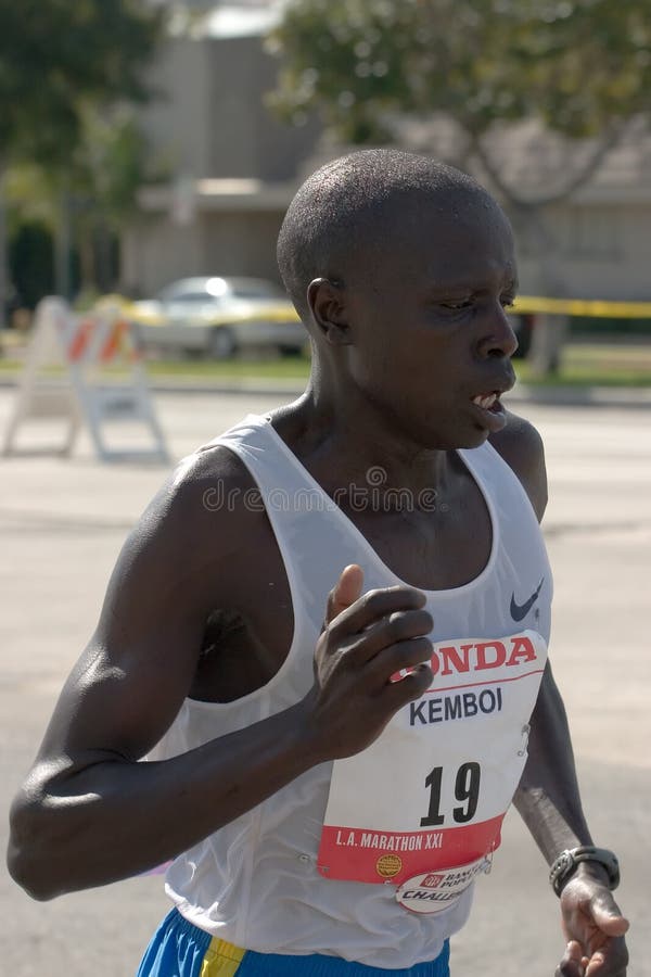 Los Angeles Marathon Runner David Kemboi 1 Editorial Photo - Image of ...
