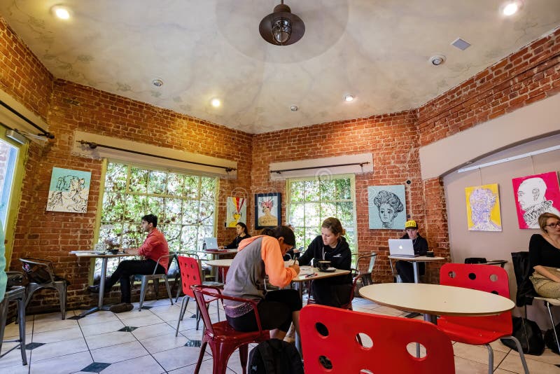 Interior View of a Modern Simple Restaurant Editorial Photo - Image of ...