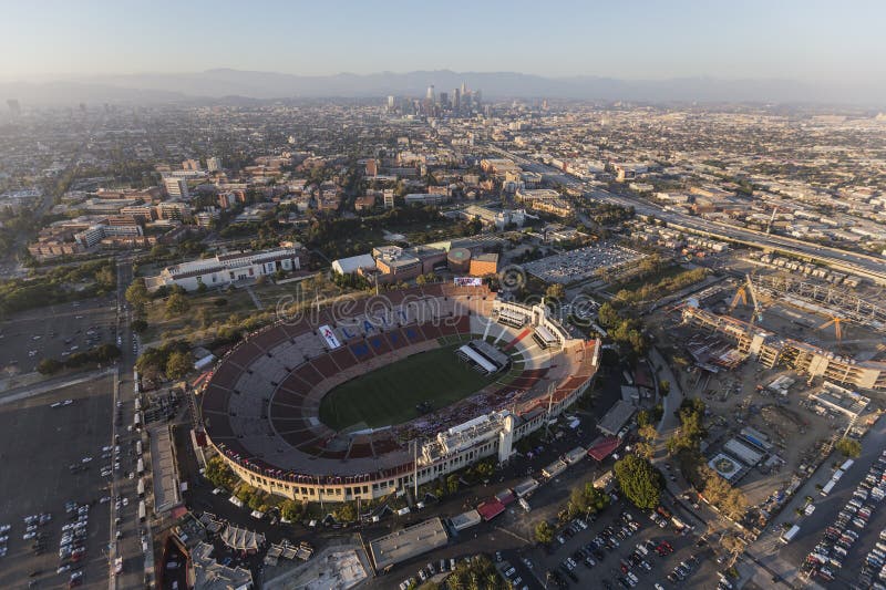Los Angeles Memorial Coliseum Aerial View Editorial Stock Image Image