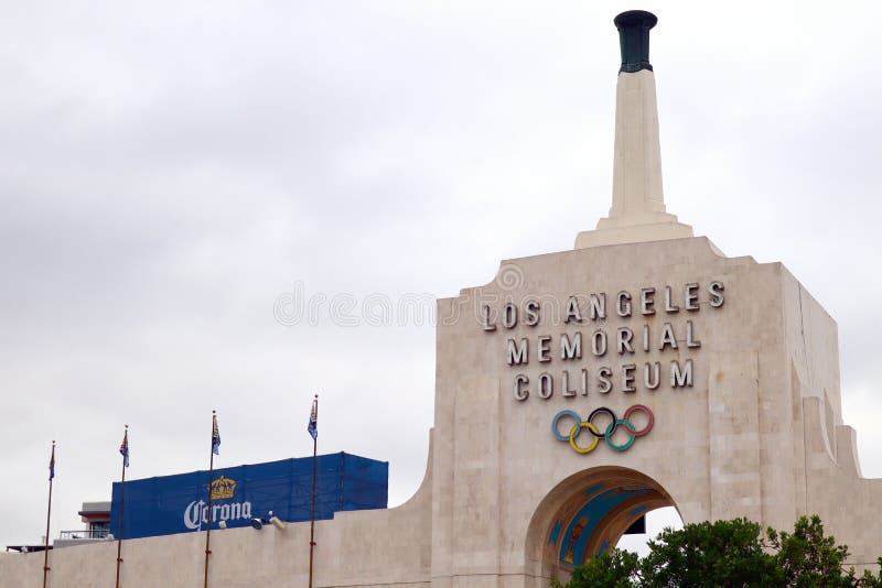 Los Angeles Memorial Coliseum On A Clear Day Editorial Stock Image