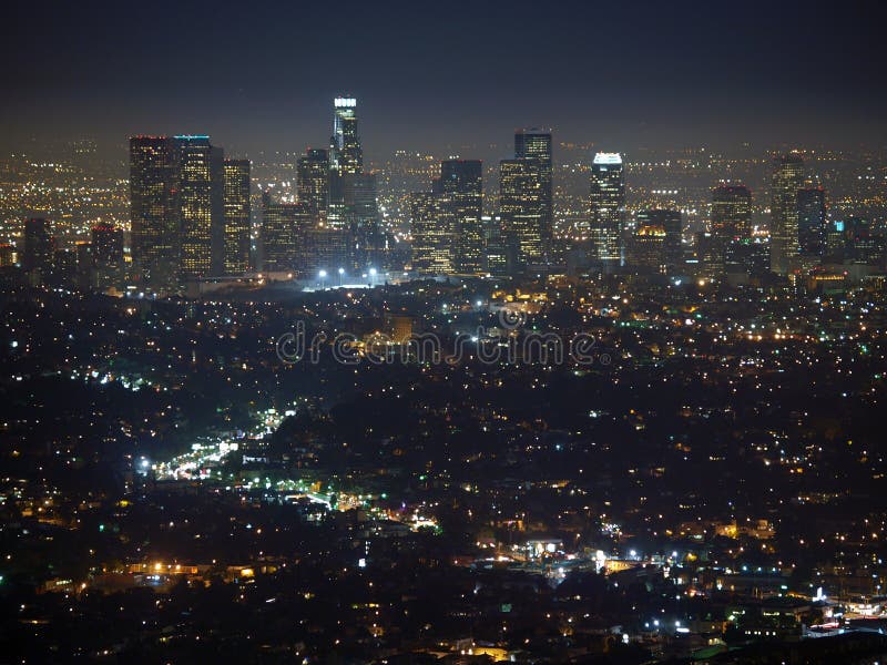 Los Angeles Night stock image. Image of downtown, overview - 13835805