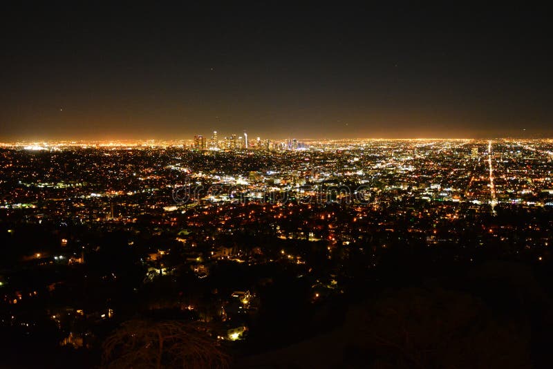 Los Angeles by night stock image. Image of angeles, illuminate - 159443759