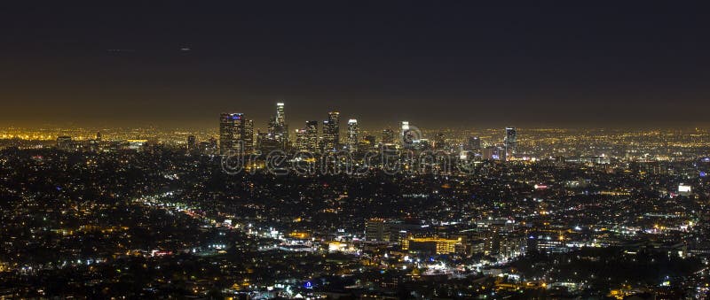 Los Angeles at night. stock photo. Image of architecture - 39918382