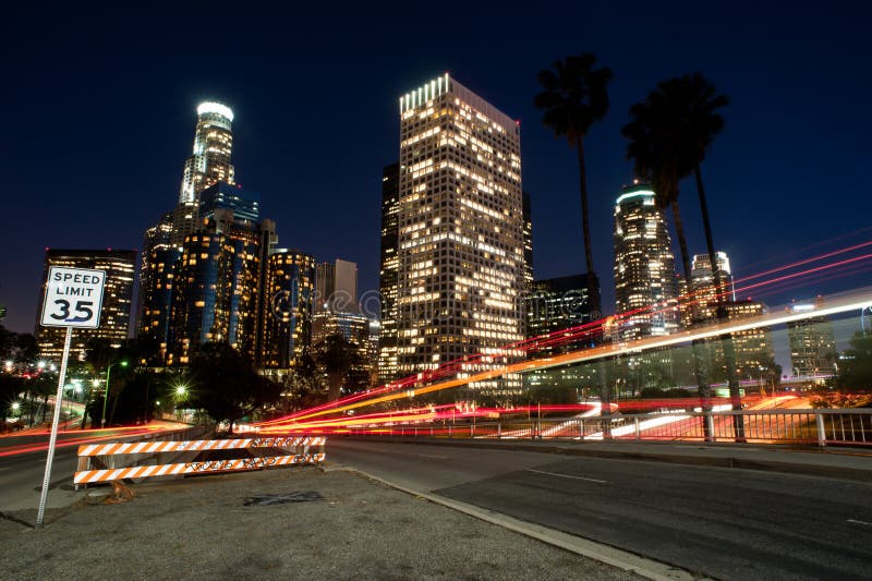 Los angeles nights stock image. Image of highway, freeway - 32069491