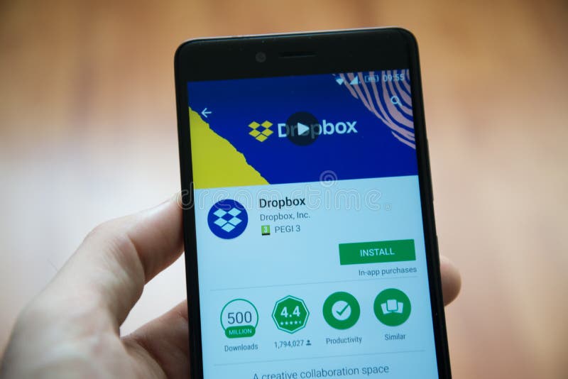 Dropbox Application in Google Play Store Editorial Image - Image of ...