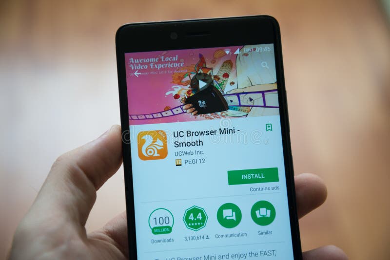 UC Browser Mini Application in Google Play Store Editorial Photography ...