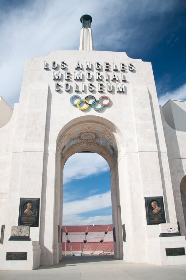 Los Angeles Olympic Coliseum Editorial Stock Photo - Image of artistic ...
