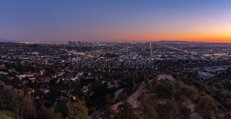 Los Angeles at Sunset stock image. Image of skyscrapers - 271026887