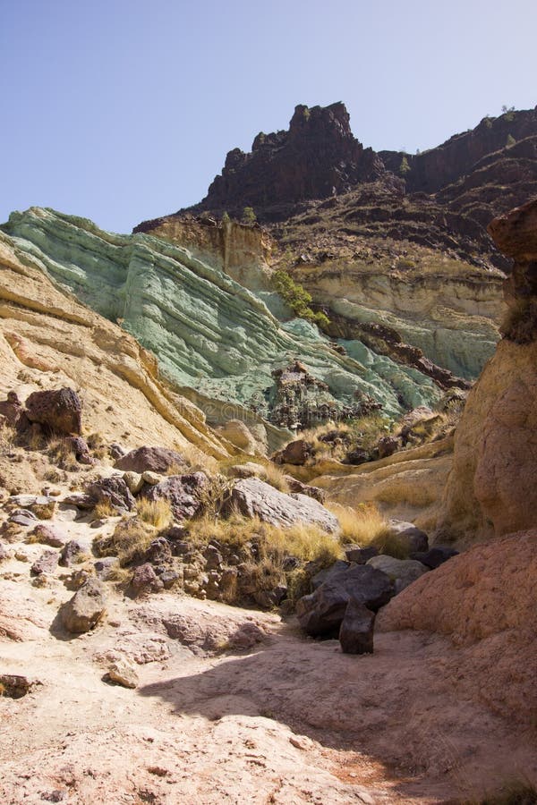 Los Azulejos De Veneguera (Mogan) in Spain Stock Photo - Image of ...