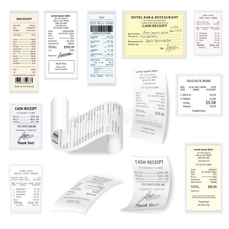 Los Cheques Comerciales Vector El Sistema Del Plano Aislado En Blanco ...