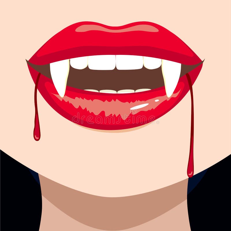 Boca Sangrienta Del Vampiro Ilustración del Vector - Ilustración de ...
