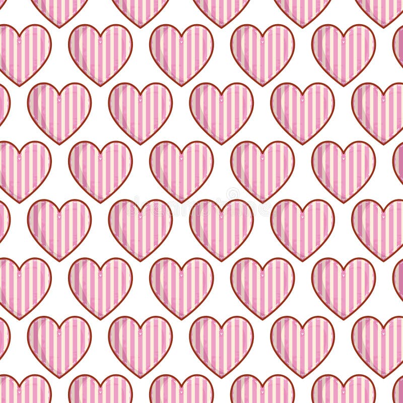 Los Corazones Aman Con El Modelo De Las Rayas Ilustración del Vector ...