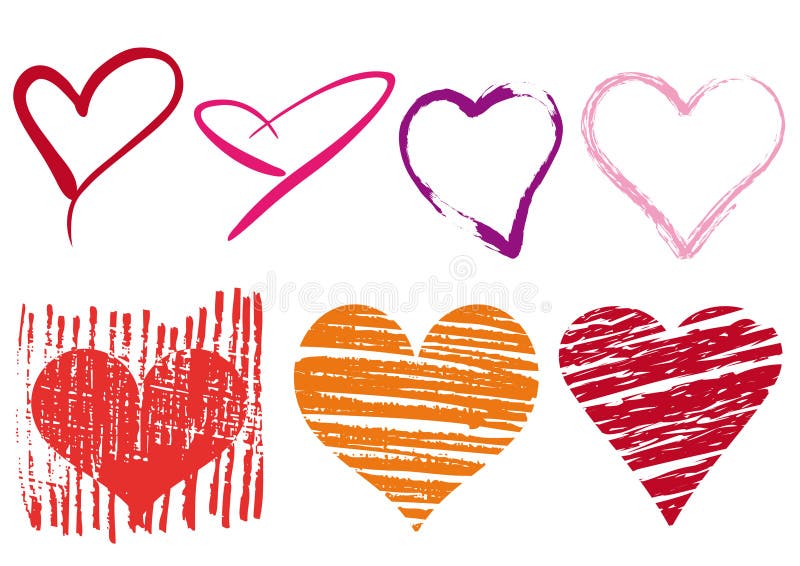 Corazones Del Garabato, Vector Ilustración del Vector - Ilustración de ...