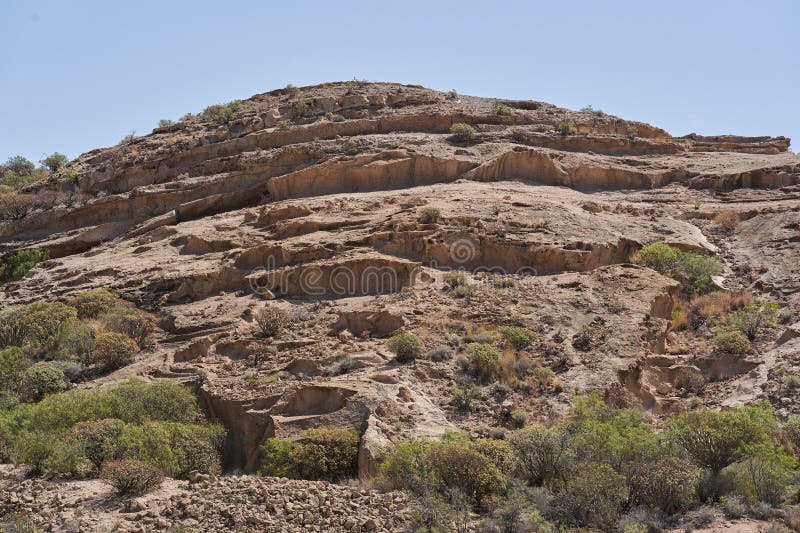 Los Derriscaderos Rugged Ravine Landscape Stock Image - Image of spurge ...