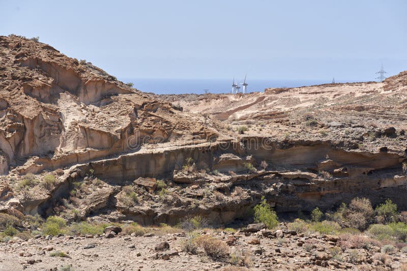Los Derriscaderos Rugged Ravine Landscape Stock Image - Image of ...