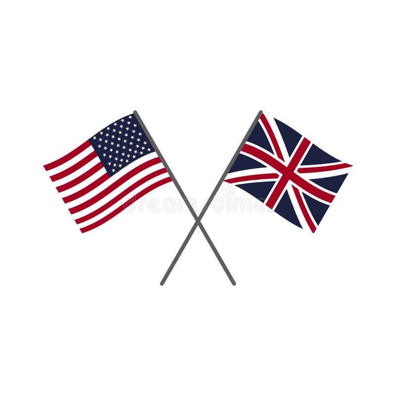 Los E.E.U.U. Y Banderas BRITÁNICAS Ilustración del Vector - Ilustración ...