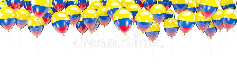 Los Globos Enmarcan Con La Bandera De Colombia Stock de ilustración ...