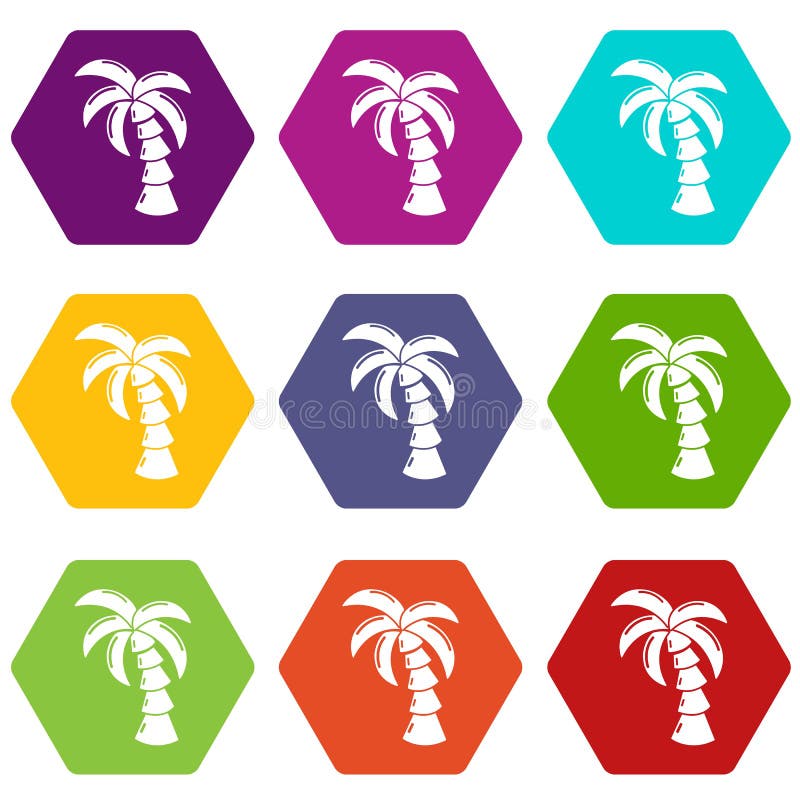 Los Iconos De La Palma Fijaron El Vector 9 Ilustración del Vector ...