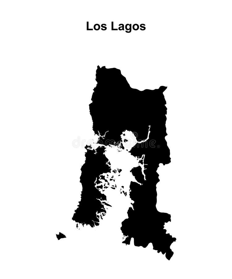 Los Lagos outline map stock vector. Illustration of chile - 360405821