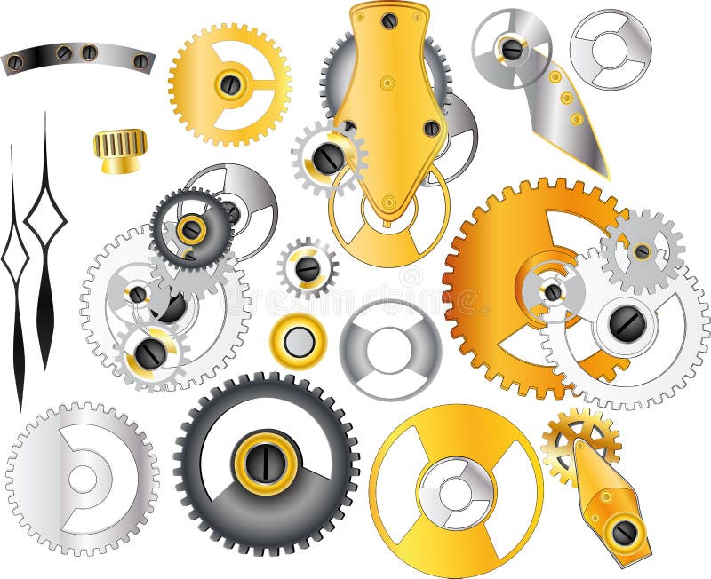 Los Mecanismos Del Conjunto Completo Ilustración del Vector ...