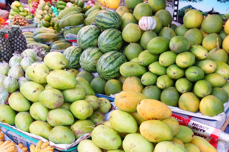 Los Melones Y La Otra Fruta En Saigon Imagen de archivo - Imagen de fruta, vietnam: 61931019
