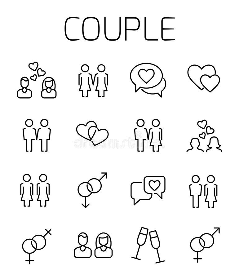 Los Pares Relacionaron El Sistema Del Icono Del Vector Ilustración del ...