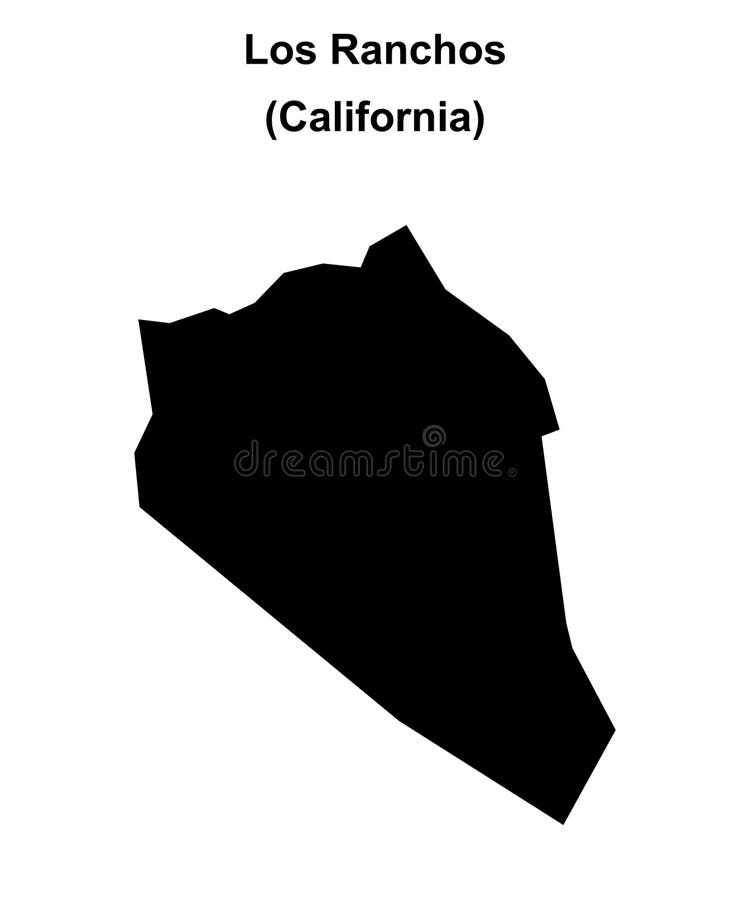 Los Ranchos outline map stock vector. Illustration of administrative ...