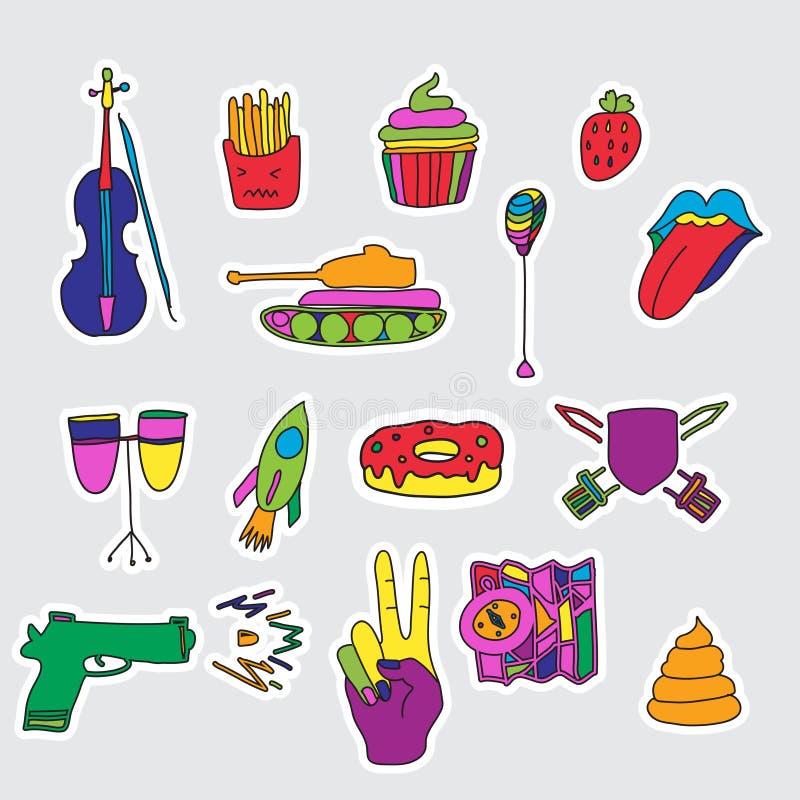 Los Remiendos Fijaron Pequeño Ilustración del Vector - Ilustración de ...