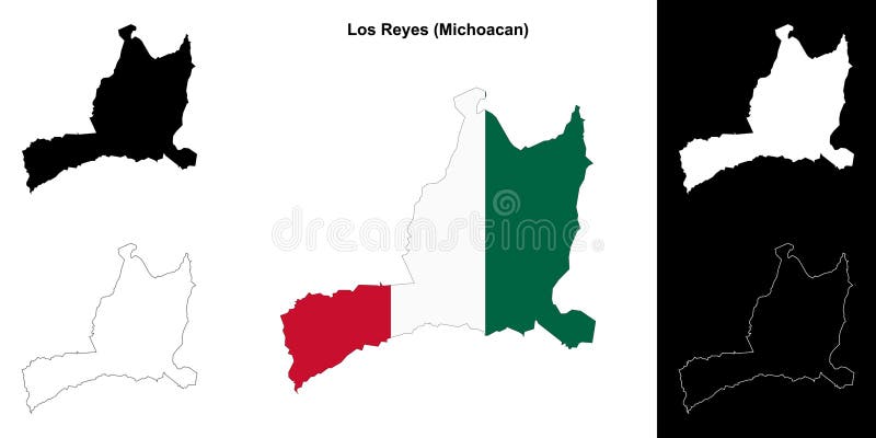 Los Reyes outline map stock vector. Illustration of vector - 379888379