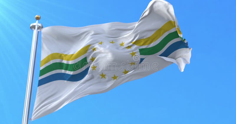 Los Rios Region Flag, Chile. Loop Stock Video - Video of banderole ...