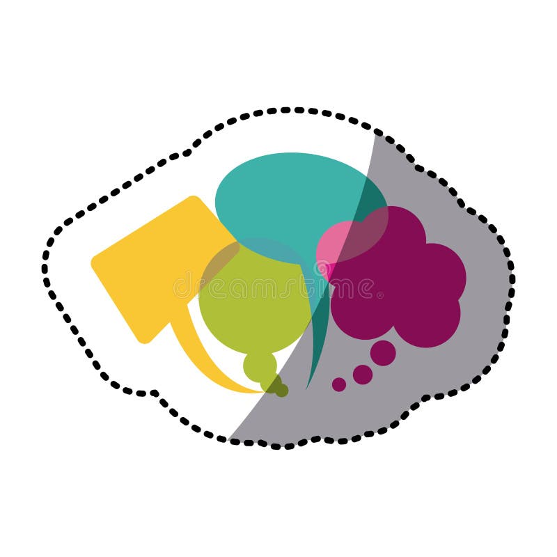 Los Tipos Del Color De Charla Burbujean Icono Stock de ilustración ...