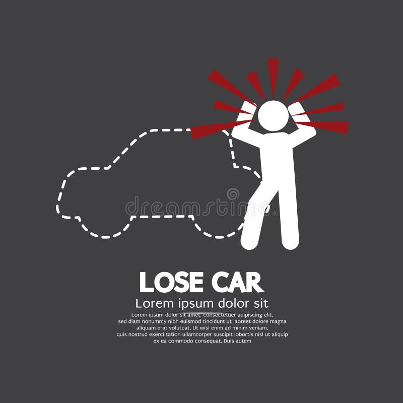 Lose Car Concept Graphic Symbol Stock Vector - Illustration of locking ...