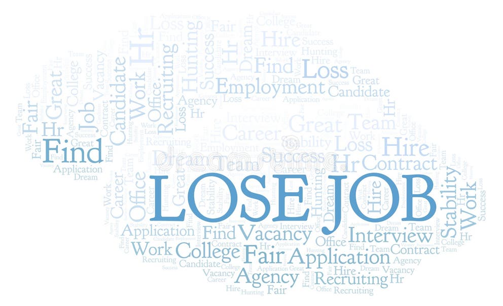 Lose Job word cloud. stock illustration. Illustration of text - 127590673