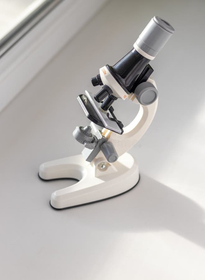 Lose Up Shot of the Microscope on the Window. Science Stock Image ...