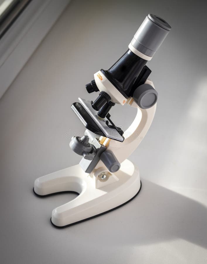 Lose Up Shot of the Microscope on the Window. Science Stock Image ...