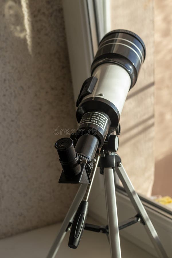 Lose Up Shot of the Telescope on the Window. Science Editorial Photo ...