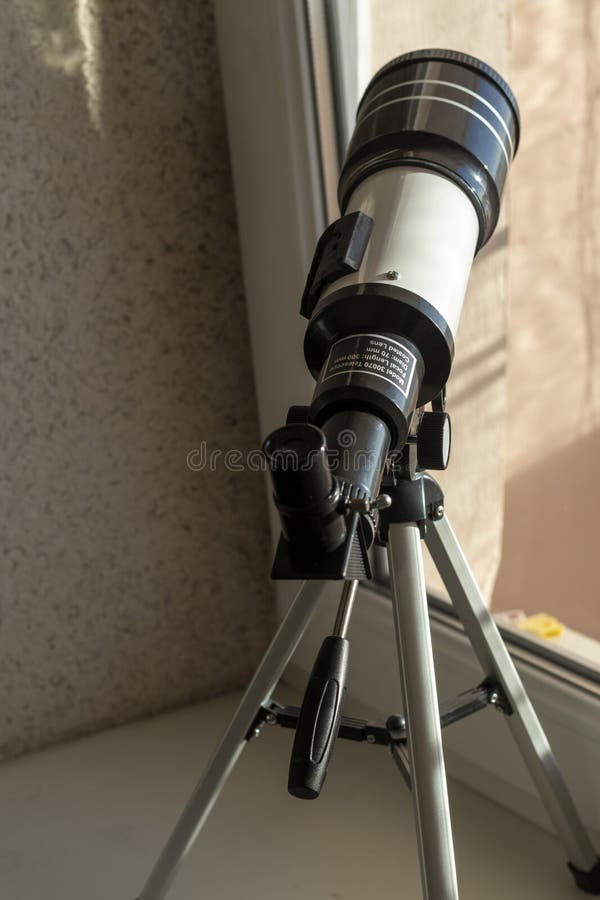 Lose Up Shot of the Telescope on the Window. Science Editorial Photo ...