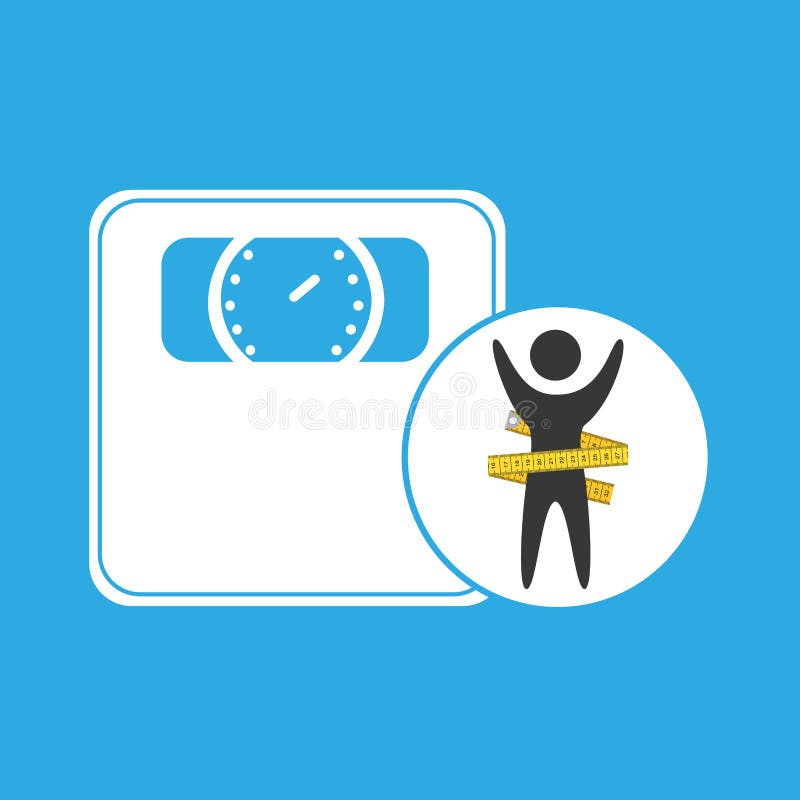 Lose Weight Concept Weight Scale Icon Stock Vector - Illustration of ...