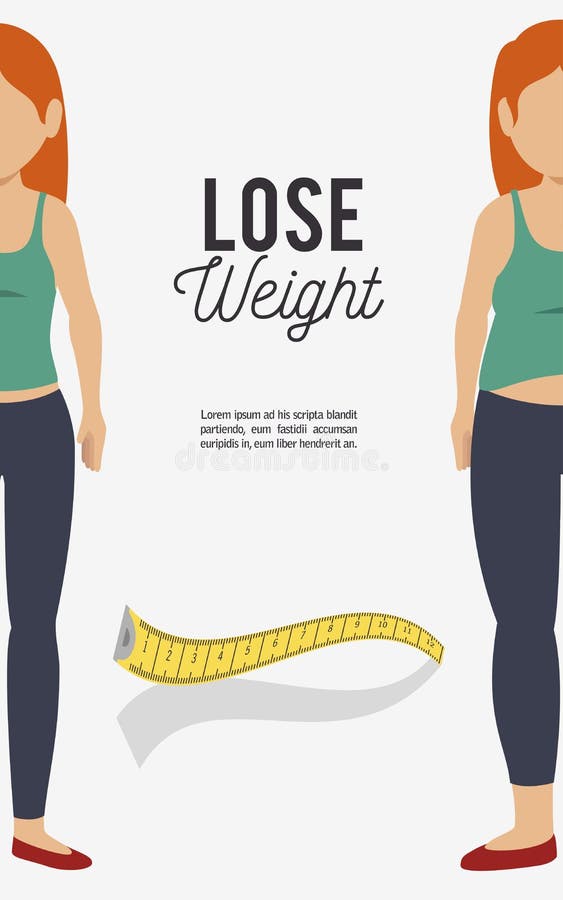 Stages of Silhuette Woman on the Way To Lose Weight,Vector ...