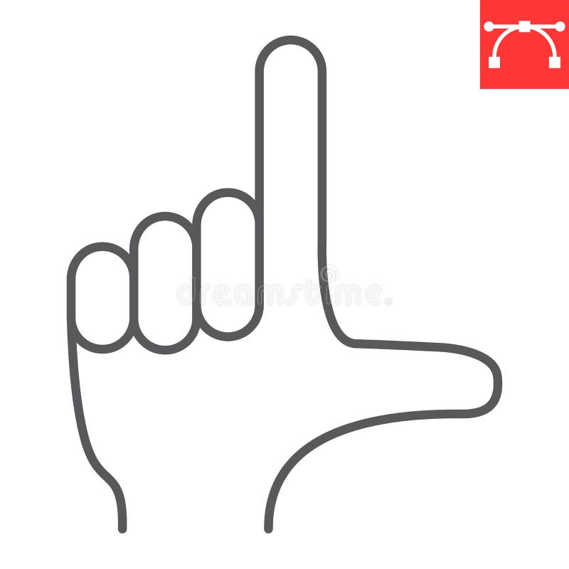 Loser gesture line icon stock vector. Illustration of pointing - 244005560