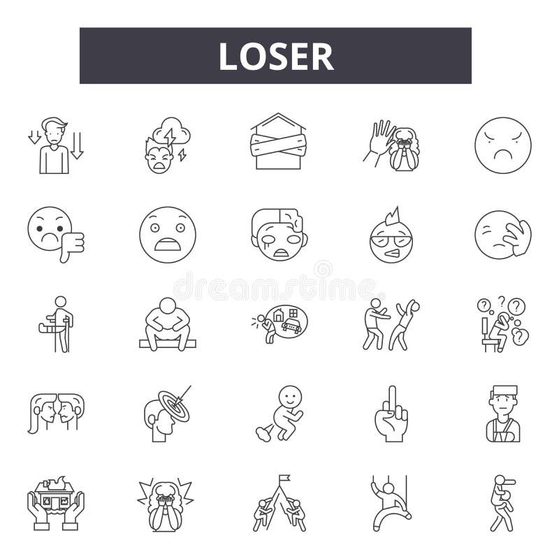 Loser Line Icons, Signs, Vector Set, Linear Concept, Outline ...